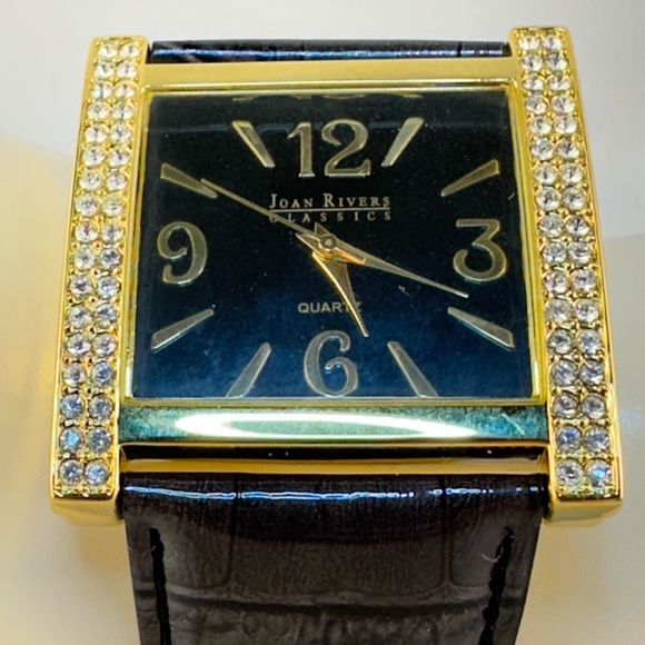 Joan Rivers | Accessories | Joan Rivers Large Black And Gold Watch With ...